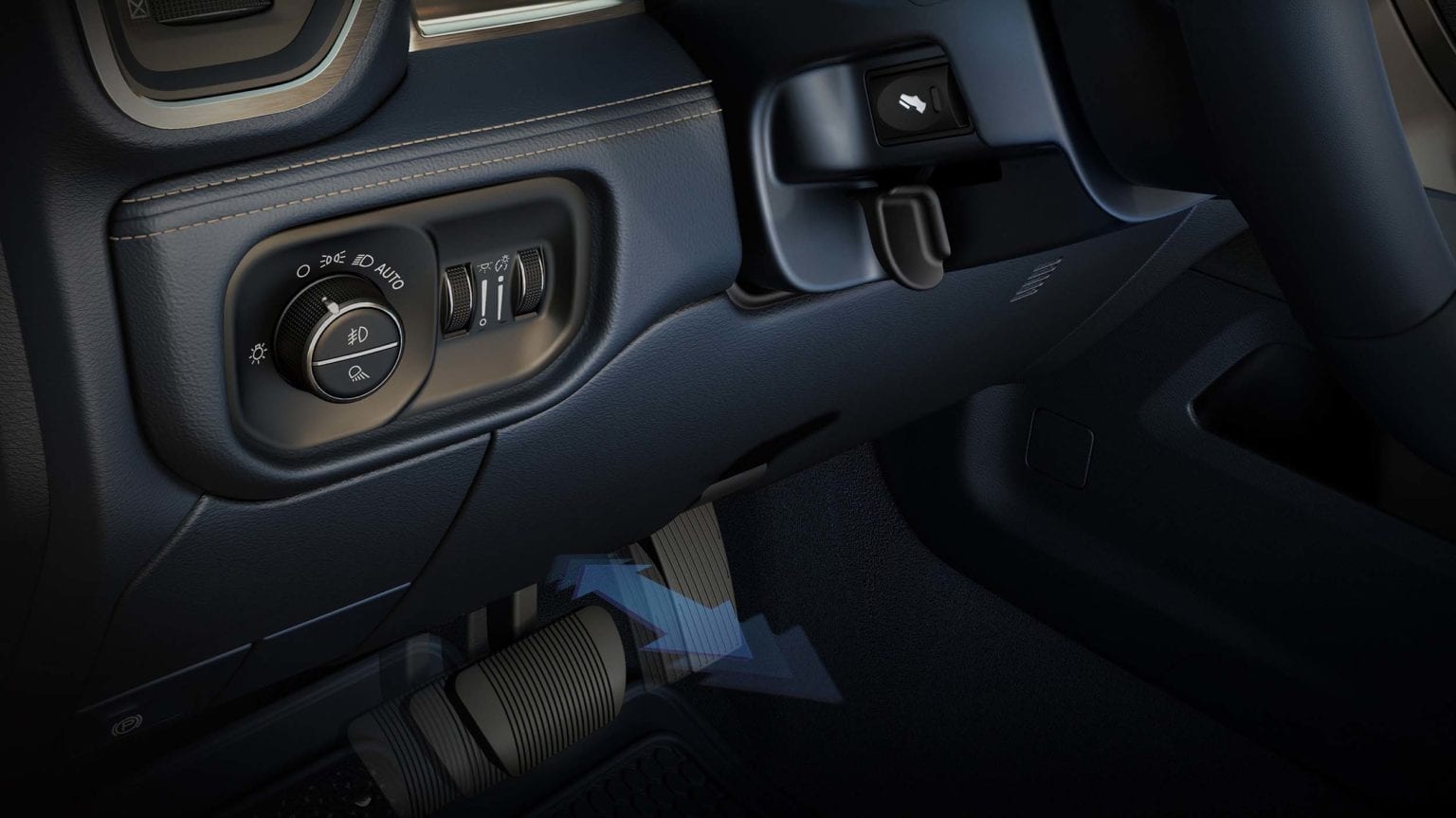 Which pickup trucks have adjustable pedals?